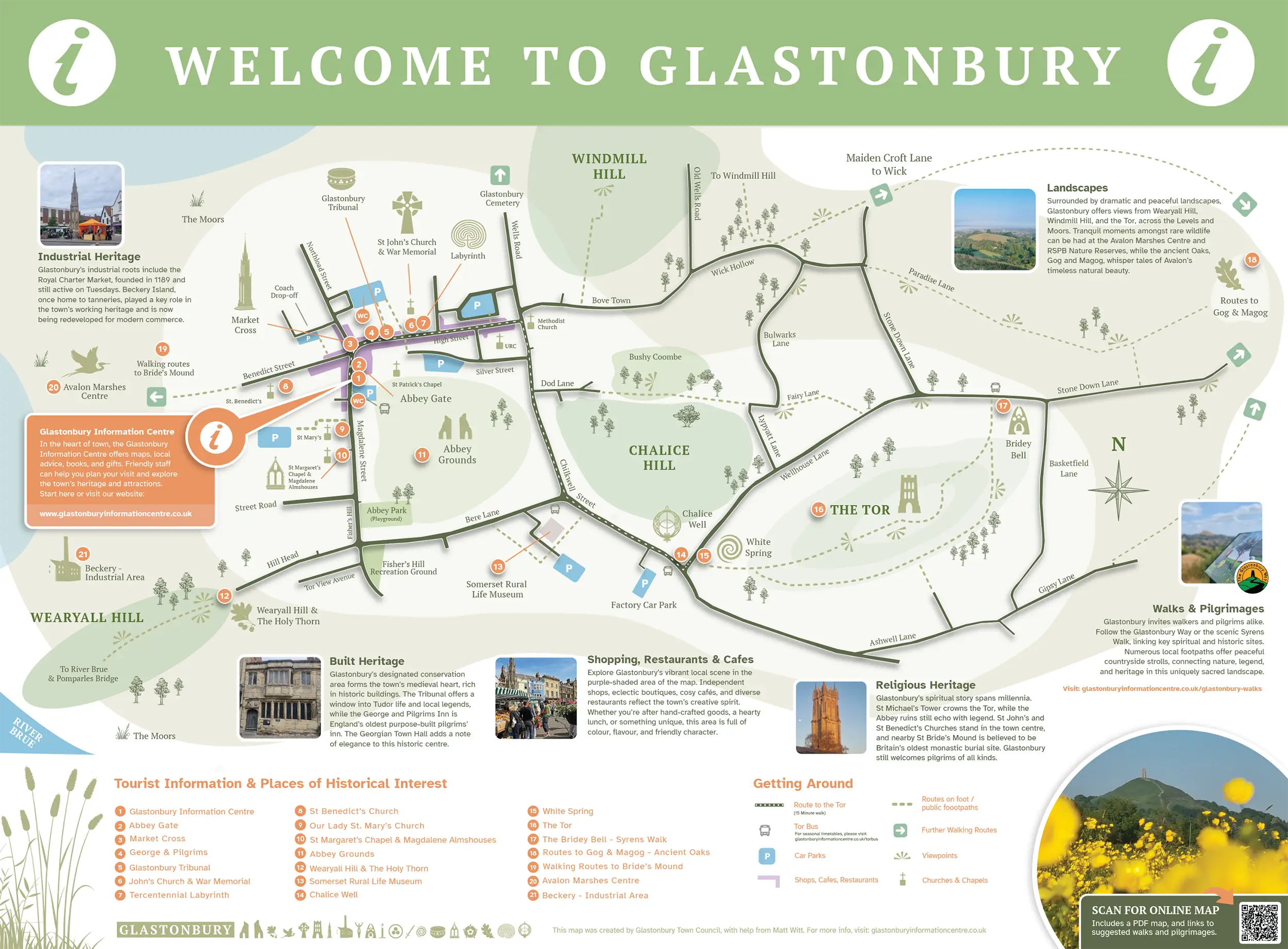Glastonbury Town Map - Glastonbury Information Centre